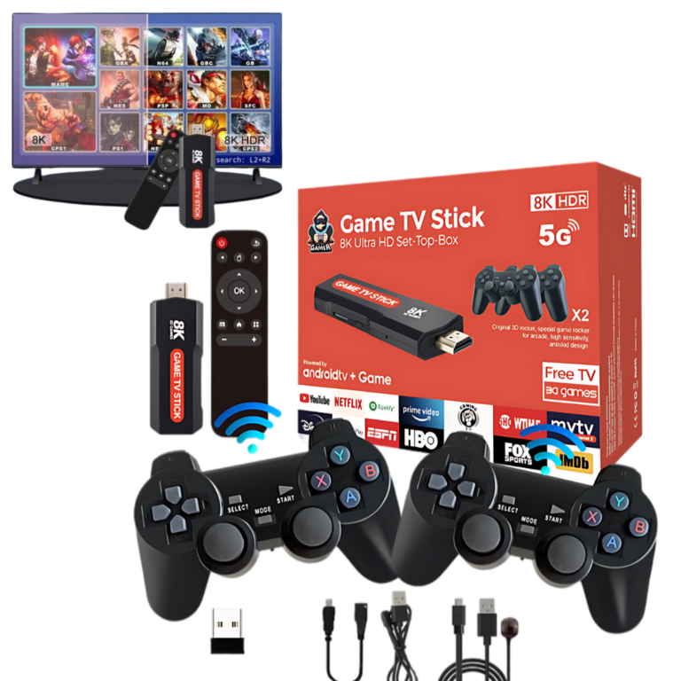 TV Box Stick 8K Smart tv con 2 Joystick +30.000 juegos - Daz Importadora