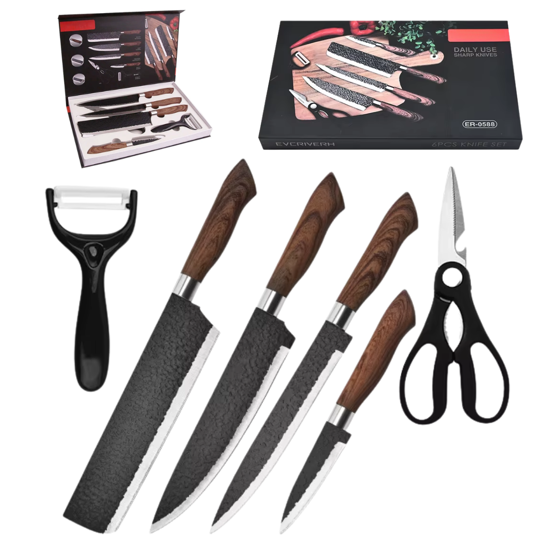 Set de 6 piezas Cuchillos HENVO ER-0588 - Daz Importadora