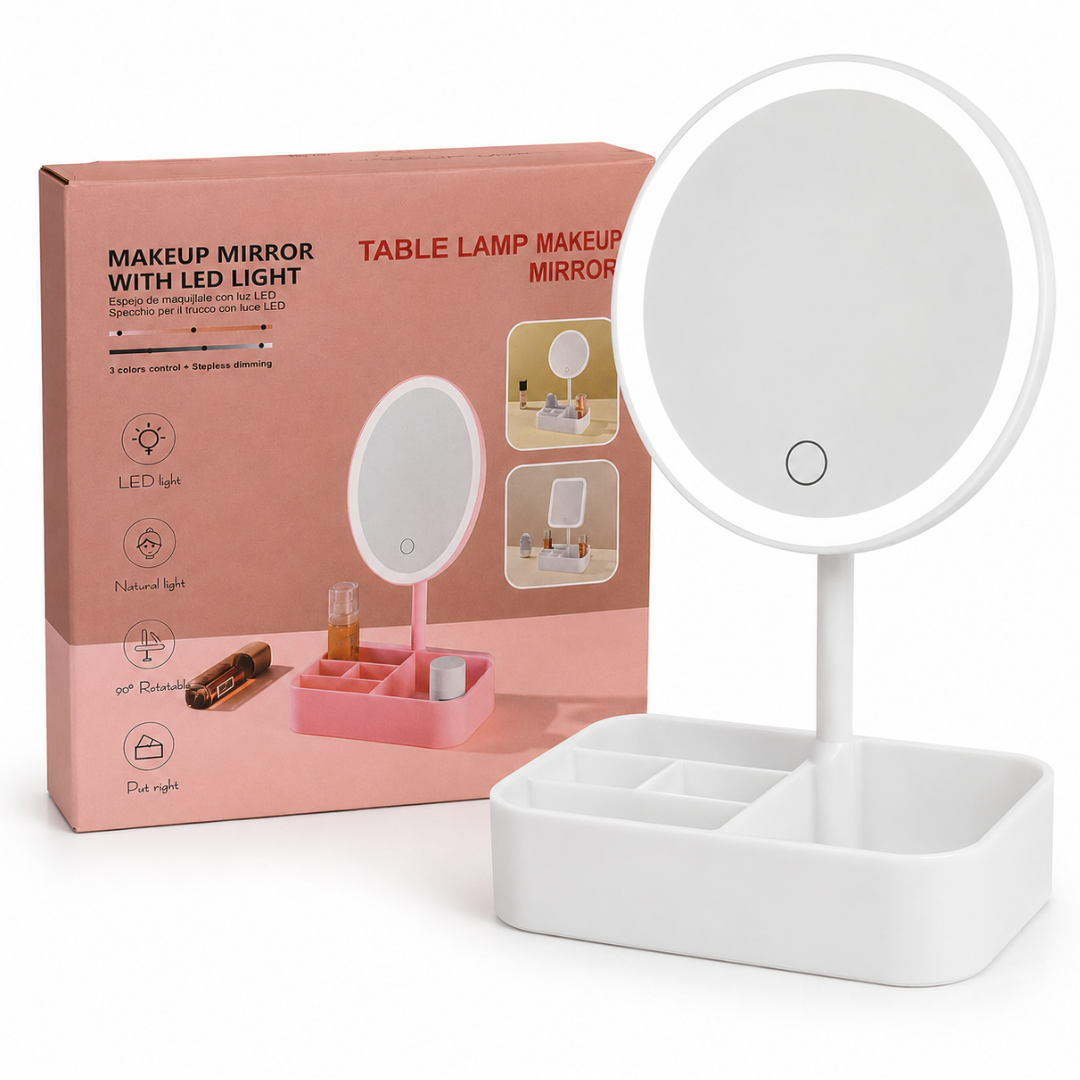 ESPEJO con base organizadora TABLE LAMP MAKEUP ACC0311 - Daz Importadora
